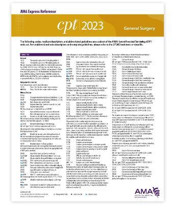 CPT 2023 Express Reference Coding Card: General Surgery - American Medical Association - Libris