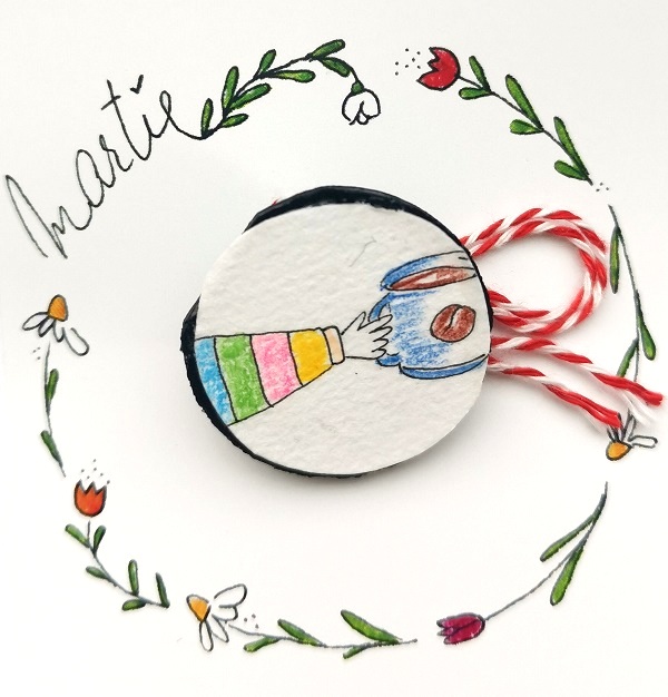 Brosa martisor mica: Manuta si cana albastra cafea - 013 - Libris