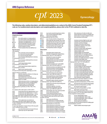 CPT 2023 Express Reference Coding Card: Gynecology - American Medical ...