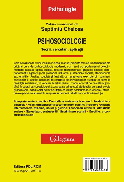Psihosociologie - Teorii, Cercetari, Aplicatii - Septimiu Chelcea ...