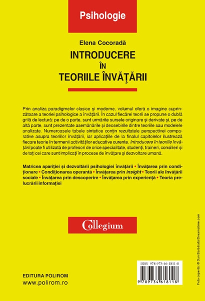 Introducere In Teoriile Invatarii - Elena Cocorada - 9734618118 - Libris