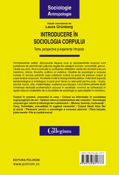 Introducere in sociologia corpului - Laura Grunberg - 9736811777 - Libris