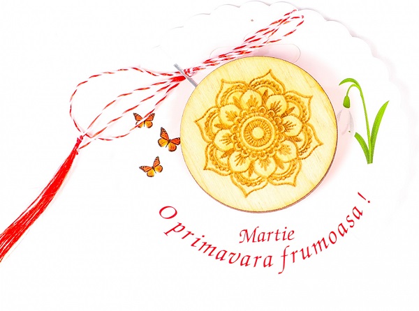 Martisor insigna din lemn: Floare - 3870003821585 - Libris