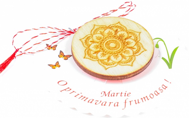 Martisor insigna din lemn: Floare - 3870003821585 - Libris