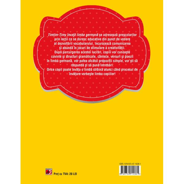 Timtim-Timy invata limba germana caiet pentru prescolari - Miruna Popescu - 9789734715381 - Libris